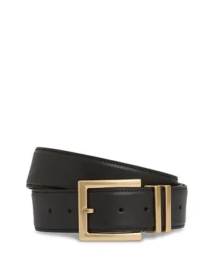 REISS Brompton Leather Belt - Chocolate