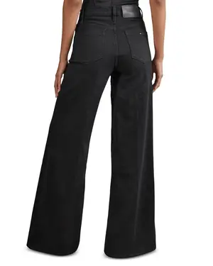 REISS Petite Mid-rise Wide Leg Jeans - Black