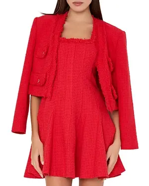 MILLY Serena Boucle Jacket - Red