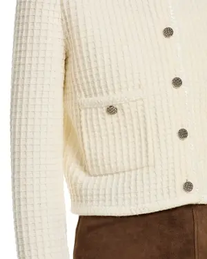 MILLY Sade Textured Cardigan Jacket