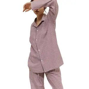 Frette Passage Poplin Classic Pajamas - Burgundy