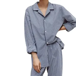 Frette Passage Poplin Classic Pajamas - Sapphire
