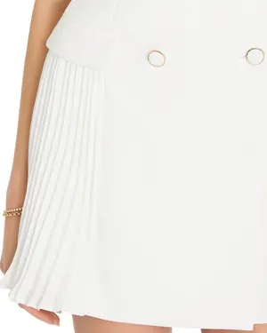MILLY Cora Sleeveless Pleated Blazer Dress