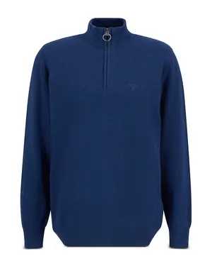 Barbour Cotton Half Zip Knitted Jumper - Inky Marl