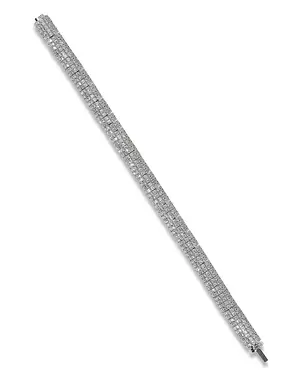 Nadri Crushed Pave Dome Line Bracelet - Silver