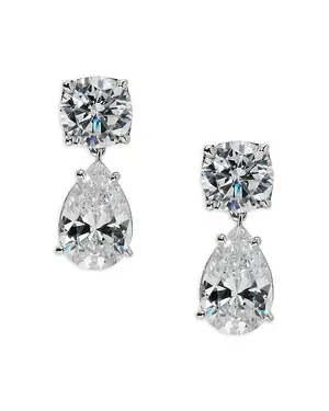 Nadri Maiden Pear-shaped Drop Earrings - Silver