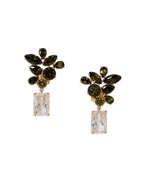 Nadri Bonne Annee Cubic Zirconia Cluster Drop Earrings - Gold