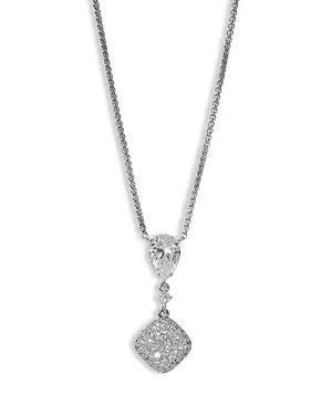Nadri Cubic Zirconia Cushion Pendant Necklace - Silver