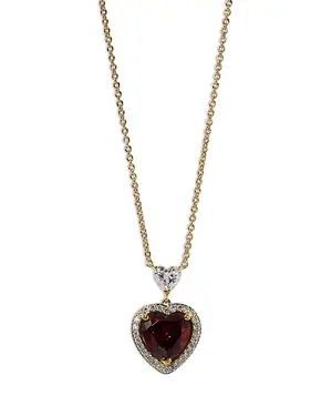 Nadri Le Bisou Heart Halo Pendant Necklace - Gold