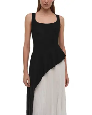 Simkhai Zayla Asymmetric Dress - Black Multi