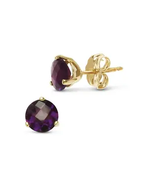 Bloomingdale'S 14K Yellow Gold Gemstone Stud Earrings Amethyst