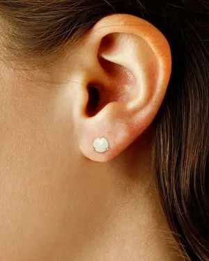 Bloomingdale'S 14k Yellow Gold Gemstone Stud Earrings - Opal