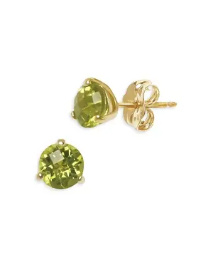 Bloomingdale'S 14k Yellow Gold Gemstone Stud Earrings - Peridot