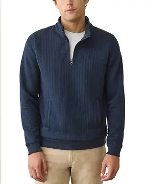 Marine Layer Corbet Quilted Quarter Zip Sweater