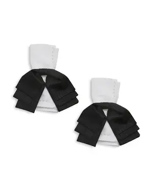 GOHAR WORLD Gohar Shahi Napkin Bow, Set Of 2 - Black