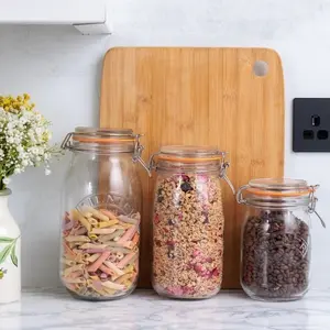 KILNER Round Clip Top Jars, Set Of 3
