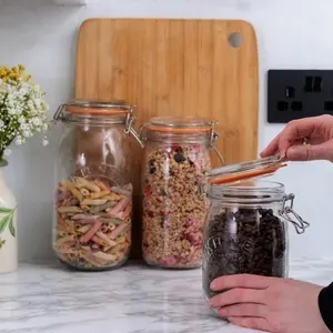 KILNER Round Clip Top Jars, Set Of 3