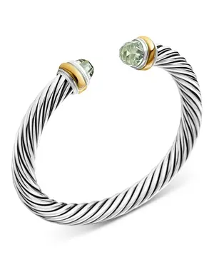 David Yurman Cable Classics Bracelet With 14k Yellow Gold - Prasiolite