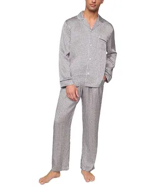 Eberjey Charles Printed Long Sleeve Pajama Set - Tile Square