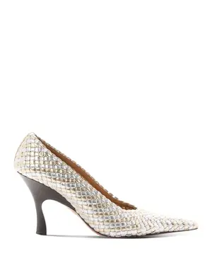 Stella McCartney Elsa Metallic Woven Pumps - Silver