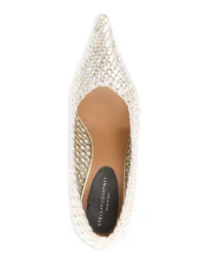 Stella McCartney Elsa Metallic Woven Pumps - Silver