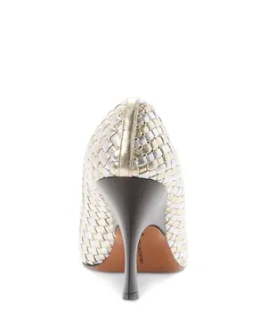 Stella McCartney Elsa Metallic Woven Pumps - Silver