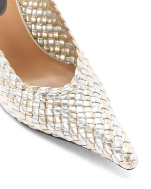 Stella McCartney Elsa Metallic Woven Pumps - Silver