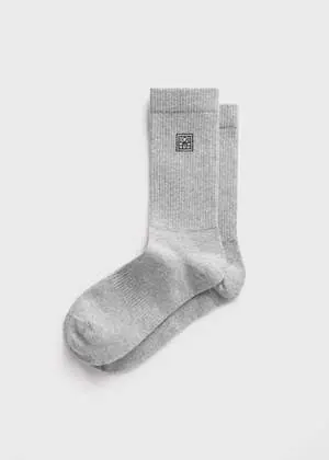 TOTEME Monogram Socks - Light Grey Melange