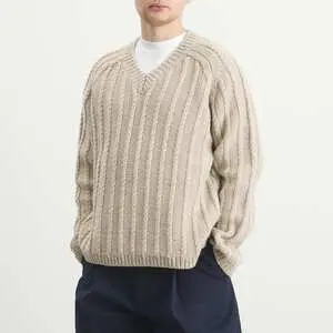 Studio Nicholson Sussex V-neck Wool Cable Knit Jumper