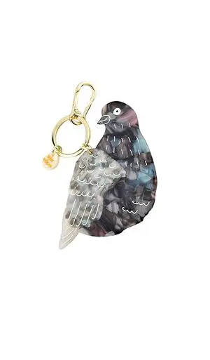 SOLAR ECLIPSE Hand-painted Pigeon Bag Charm And Keychain - Grey