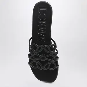 Loewe Anagram Petal Slides - Black