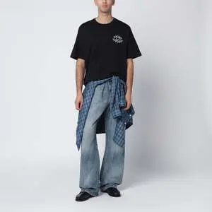 Amiri Cotton T-shirt With Logo Print - Black