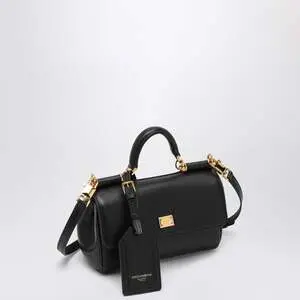 Dolce & Gabbana Mini Sicily Handbag In Grained Leather - Black