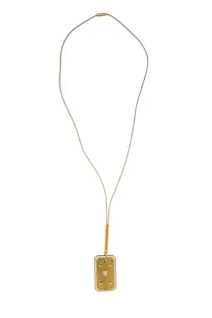Hermès Gold As De Coeur Necklace - White