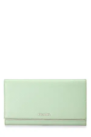 Prada Saffiano Wallet On Chain - Green
