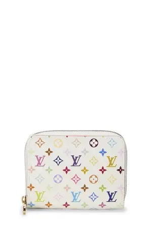 LOUIS VUITTON Takashi Murakami X Monogram Multicolore Zippy Coin Purse - White