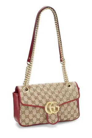 Gucci Canvas Gg Marmont Shoulder Bag