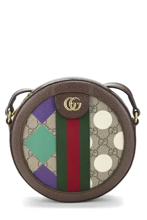 Gucci Gg Supreme Ophidia Round Bag - Beige
