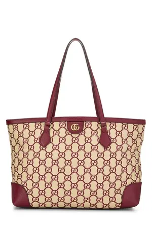 Gucci Ophidia Straw Tote - Red