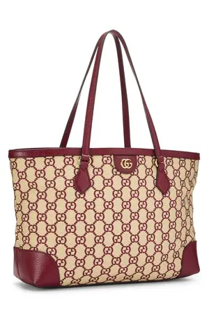 Gucci Ophidia Straw Tote - Red