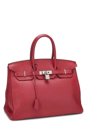 Hermès Clemence Birkin 35 - Rouge Casaque