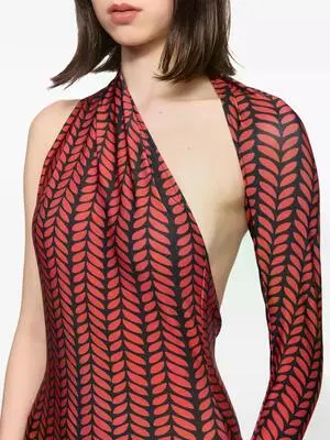 ATU BODY COUTURE One-shoulder Cut-out Maxi Dress - Red
