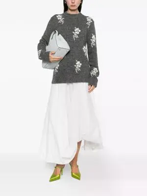 JIL SANDER Floral-pattern Crew-neck Sweater
