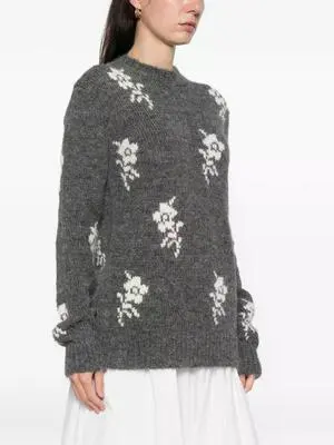 JIL SANDER Floral-pattern Crew-neck Sweater