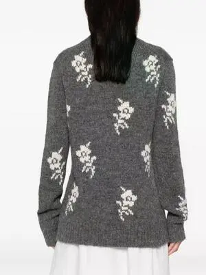 JIL SANDER Floral-pattern Crew-neck Sweater