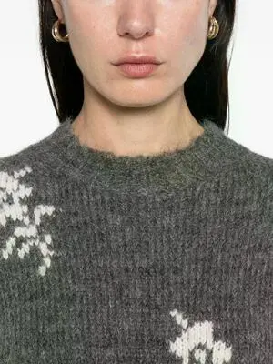 JIL SANDER Floral-pattern Crew-neck Sweater