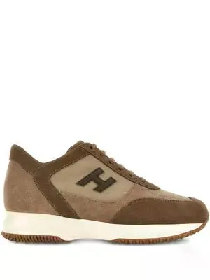 Hogan Interactive Logo-patch Sneakers - Brown