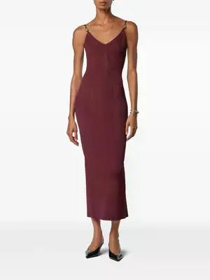 Versace Safety-pin Ribbed Midi Dress
