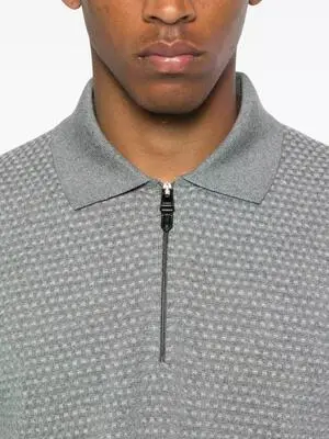 Canali Polo-collar Merino Wool Sweater - Grey