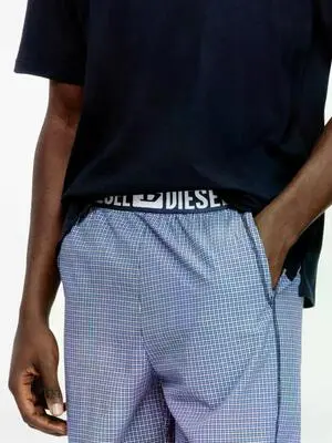 DIESEL® Logo-detail Check-pattern Pajama Set